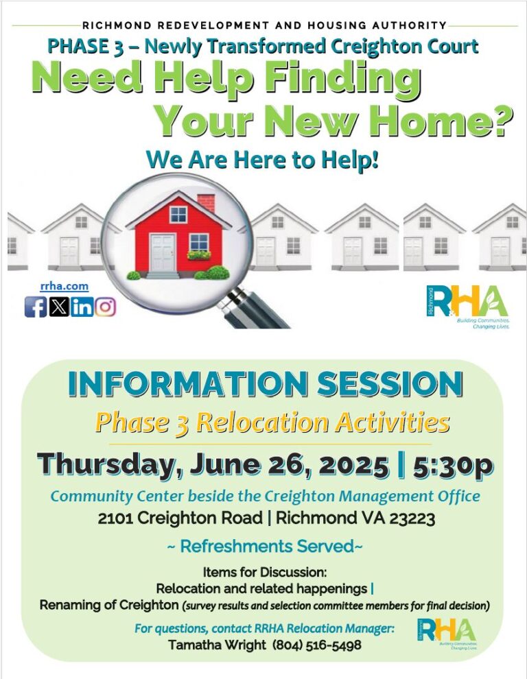 Creighton Court Information Session: Phase 3 Relocation | Richmond ...